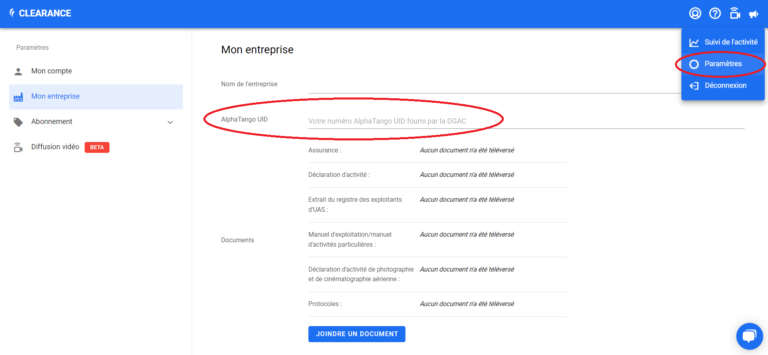 Importer ses drones sur Clearance depuis AlphaTango - Clearance